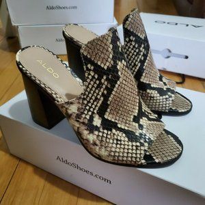Aldo | Shoes | Aldo Womens Legossa Snake Embossed Heeled Sandal | Poshmark